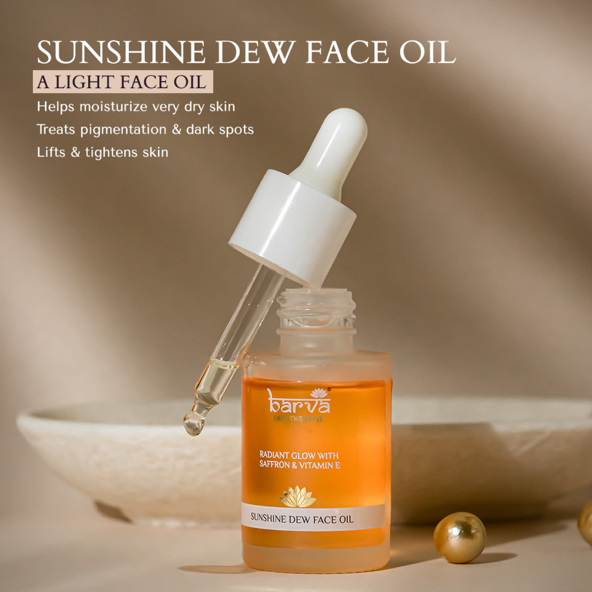 Sunshine Dew Face Oil | saffron, vitamin E, turmeric & ghee blend ...