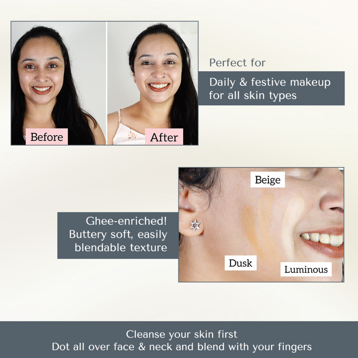 Cream Foundation/Concealer Makeup Base | Shades for Indian skin tones ...