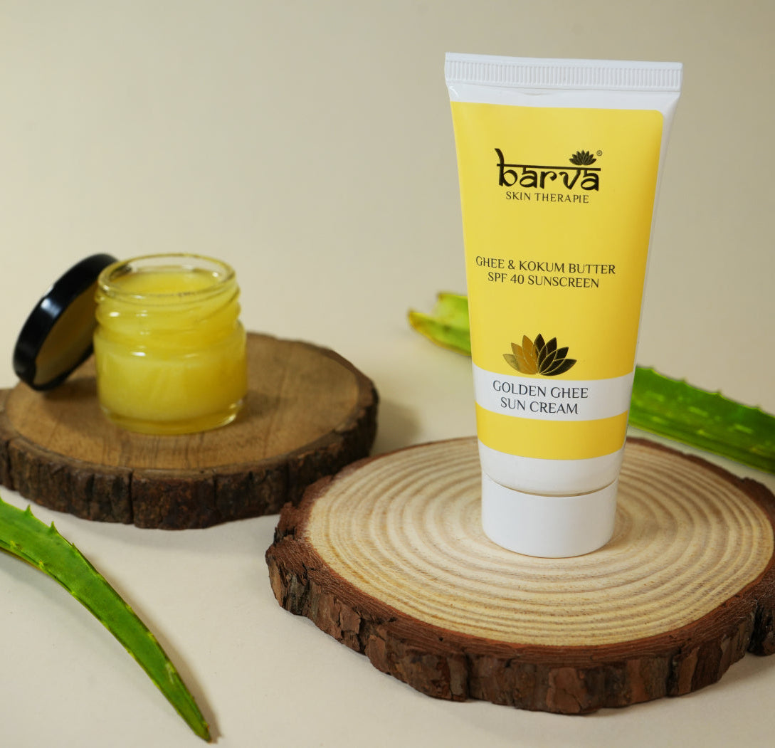 Golden Ghee Sun Cream | SPF 40 Sunscreen enriched with Ghee, Kokum But ...