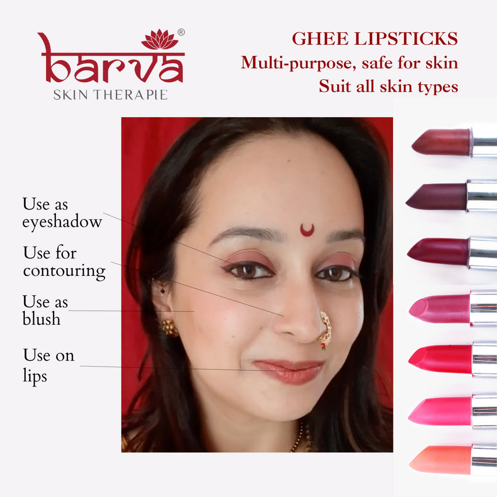 Natural Ghee-enriched Lipsticks in 18 colors | made for Indian skin to ...