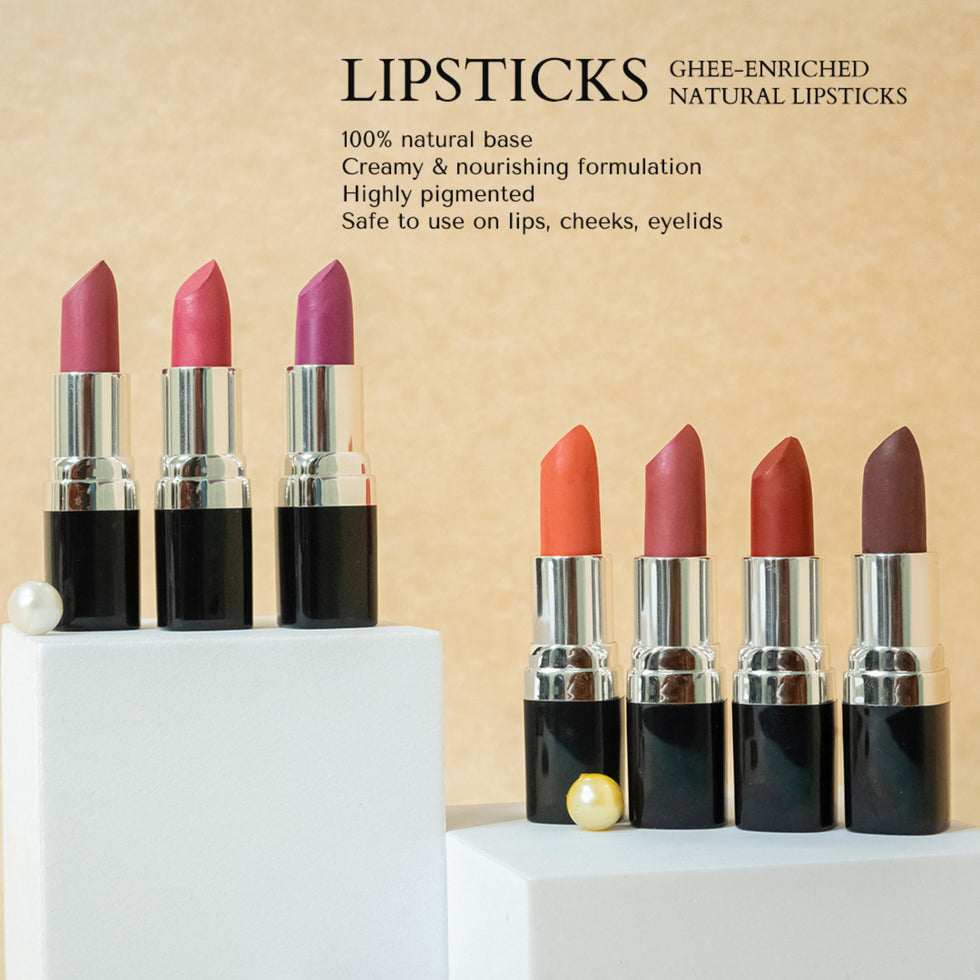 Natural Ghee-enriched Lipsticks in 18 colors | made for Indian skin to ...